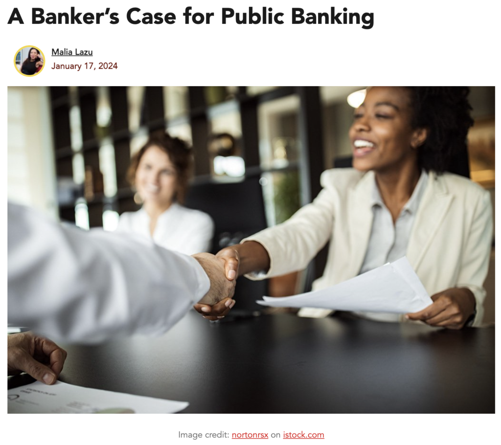 A BANKER'S CASE FOR PUBLIC BANKING - Public Bank LA